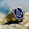 Customized Masonic Ring, Master Mason Ring for Man, Freemason Gold Ring ...