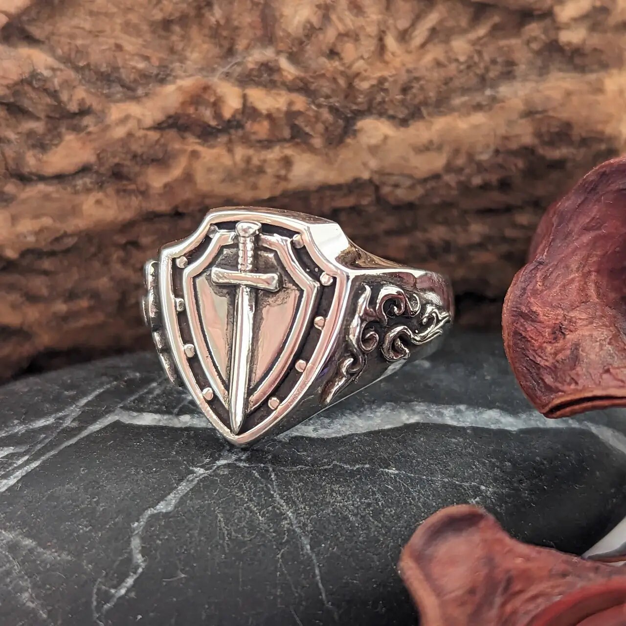 Sword Ring Crusader Ring Shield Ring Men Templar Ring Shield - Etsy