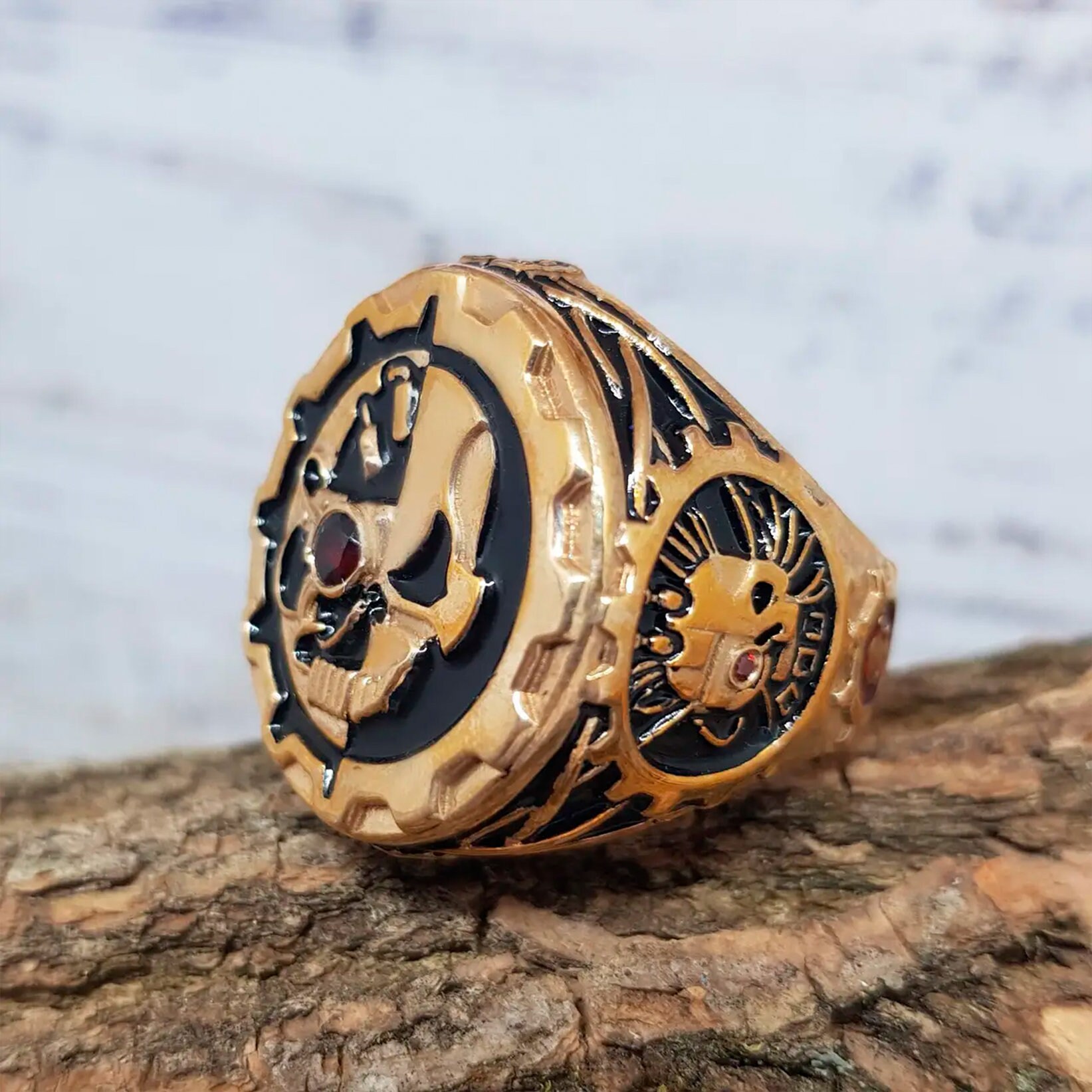 Ad Mech Ring Mechanicus Ring Video Game Ring Skull Ring Steampunk Ring ...
