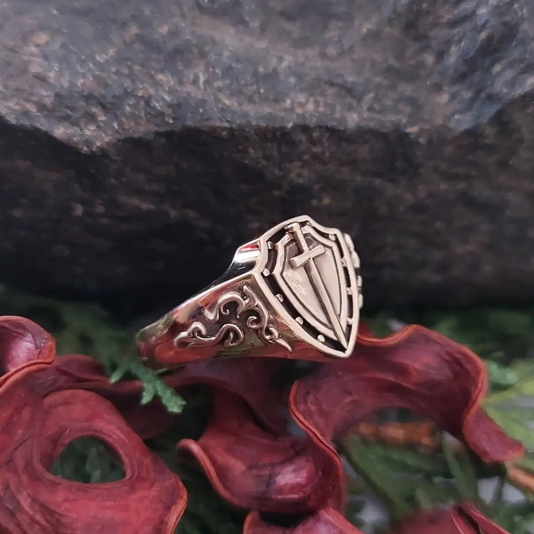 Sword Ring Crusader Ring Shield Ring Men Templar Ring Shield - Etsy