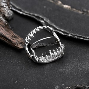 Jaws Horror Goth Ring Handcrafted 925 Sterling Silver Shark Tooth ...
