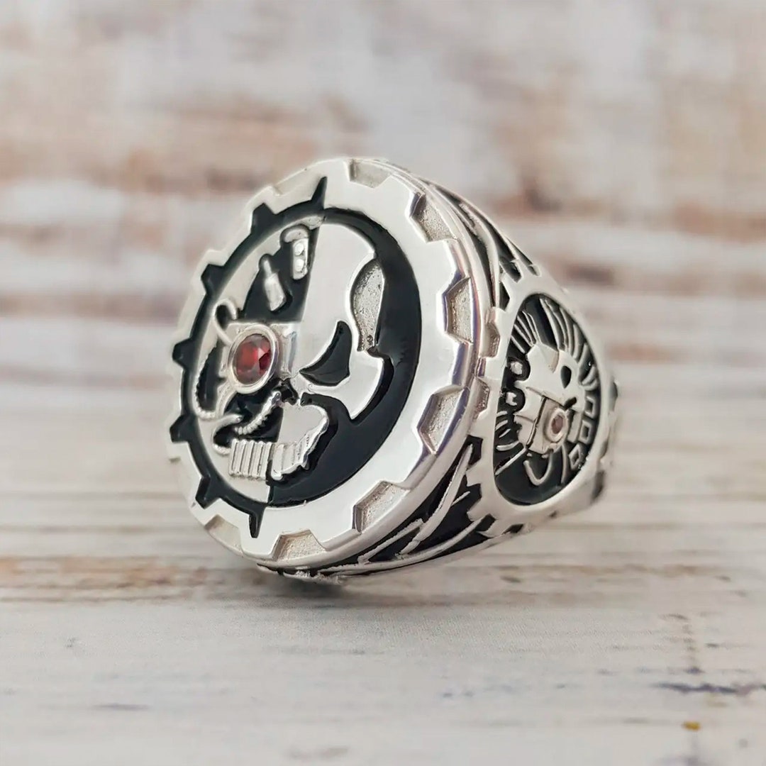 Ad Mech Ring Mechanicus Ring Video Game Ring Skull Ring - Etsy UK