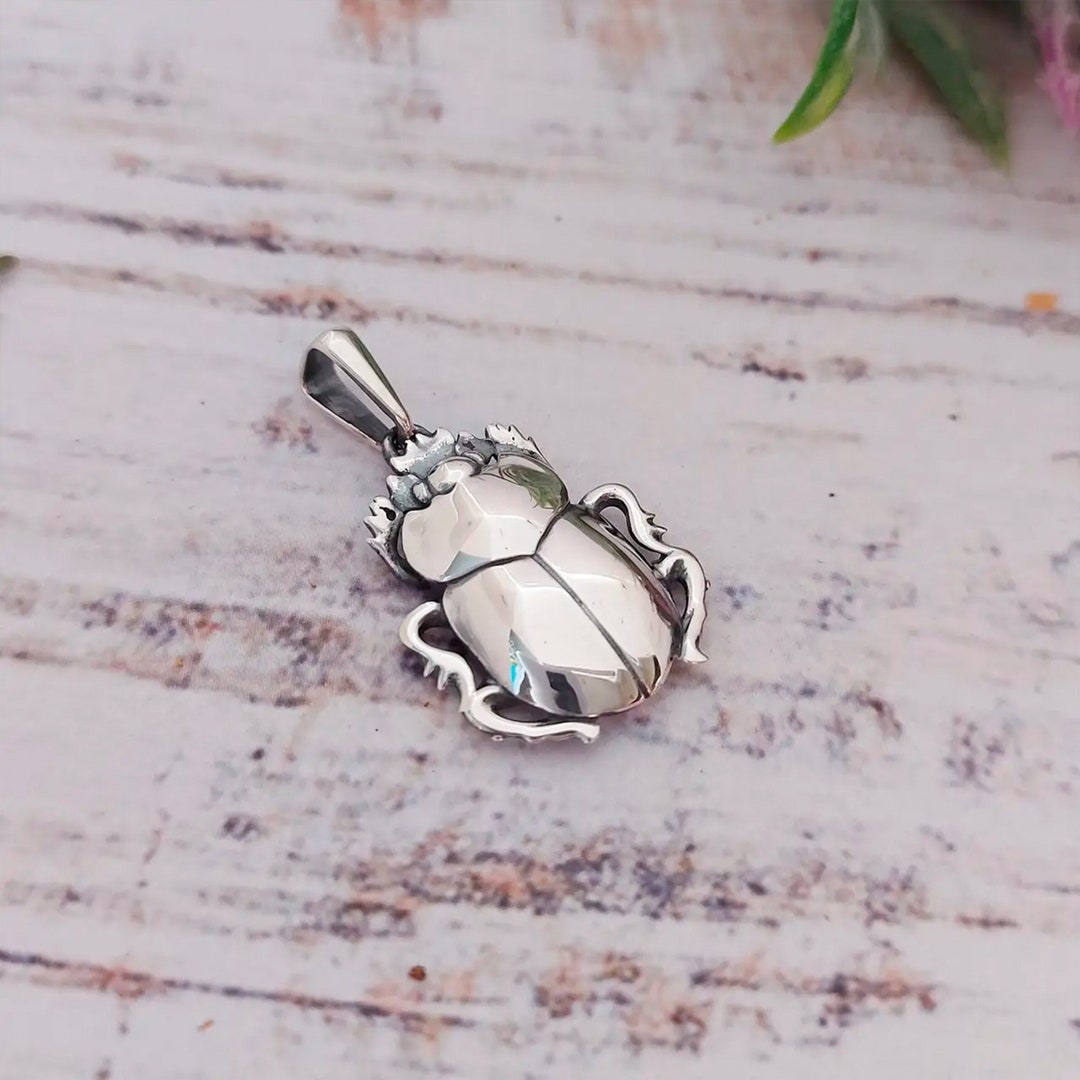 Silver Scarab Necklace Gold Scarab Necklace Scarab Gold Pendant Scarab ...