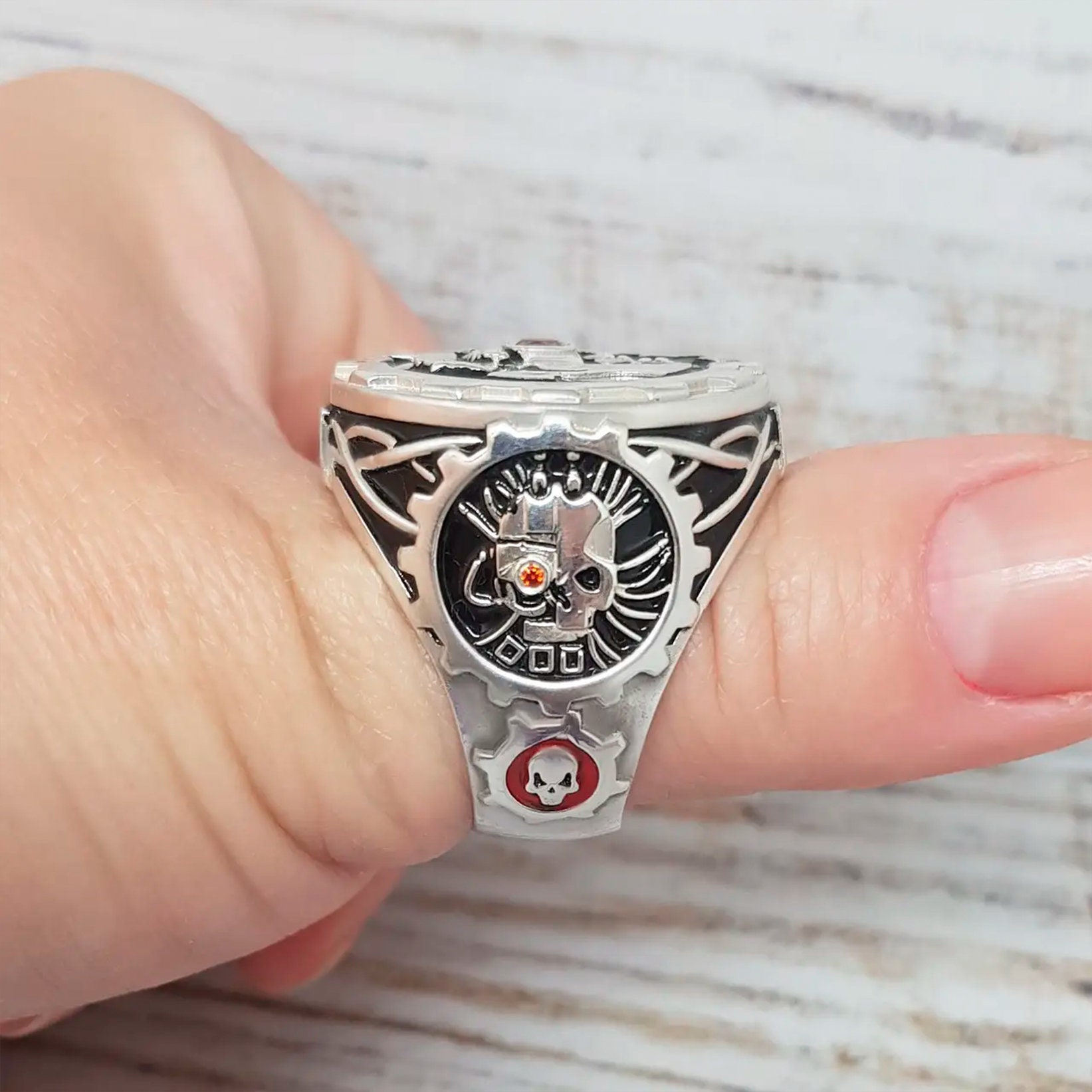 Ad Mech Ring Mechanicus Ring Video Game Ring Skull Ring - Etsy UK