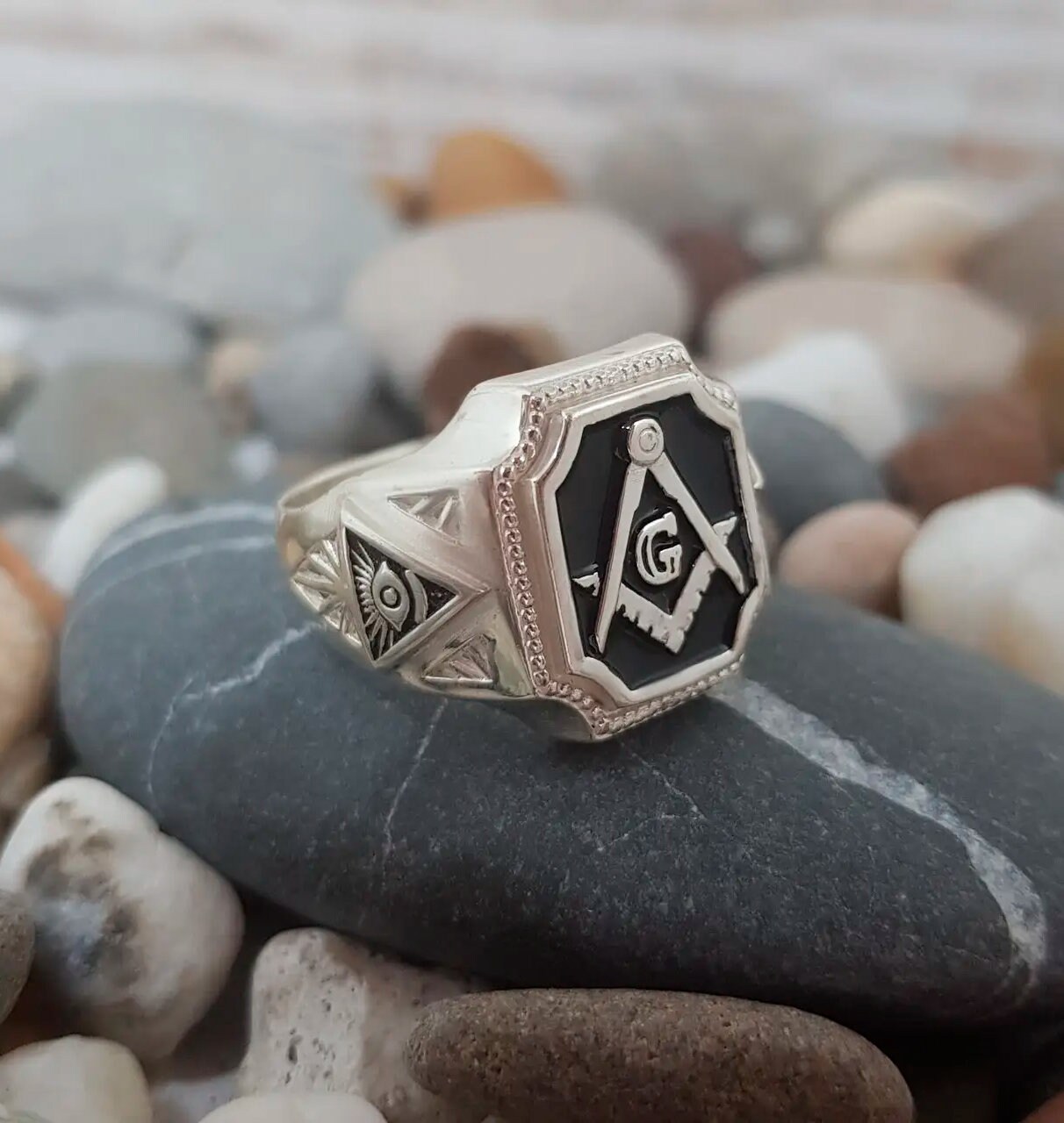 Masonic Ring 925 Silver Freemason Ring - Etsy