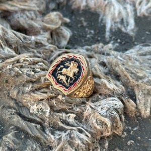 Archangel Saint George Signet Ring • Silver Protective Ring • Warrior ...