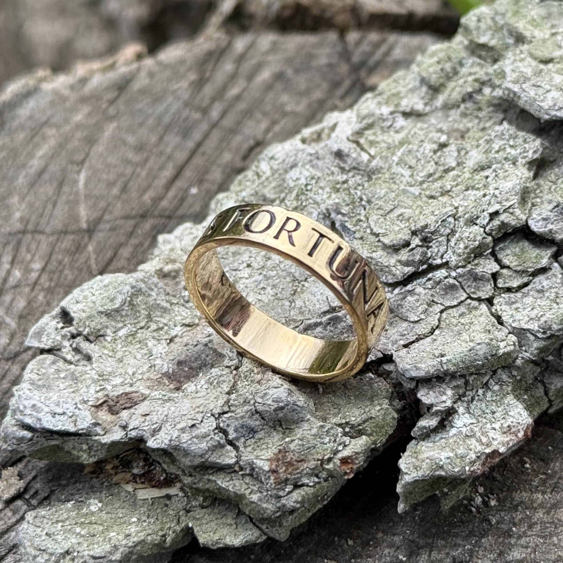 Audaces Fortuna Juvat Ring | Latin Motto Ring in Sterling Silver ...