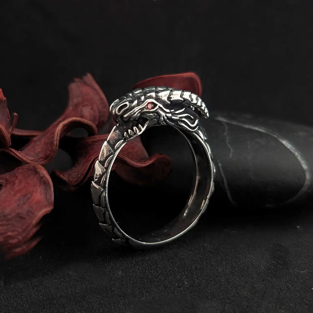 Ouroboros Dragon Ring Men Dragon Ring Women Fantasy Ring - Etsy