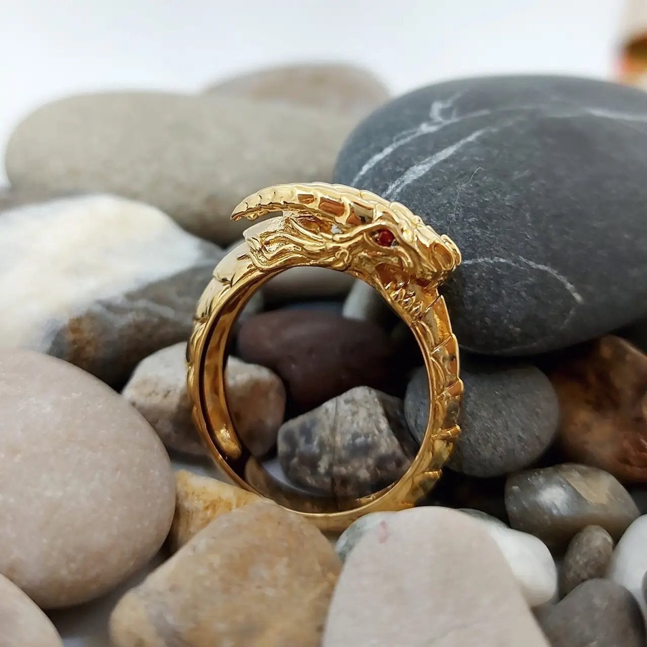 Ouroboros Dragon Ring Men Dragon Ring Women Fantasy Ring - Etsy