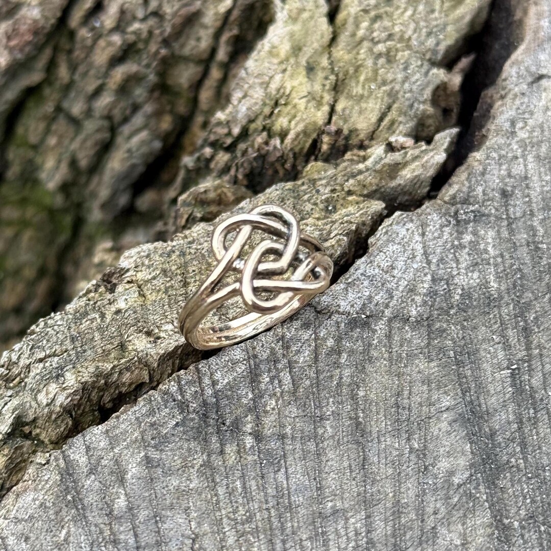 Love Knot Heart Ring - Viking Celtic Infinity Weave, Double Heart ...