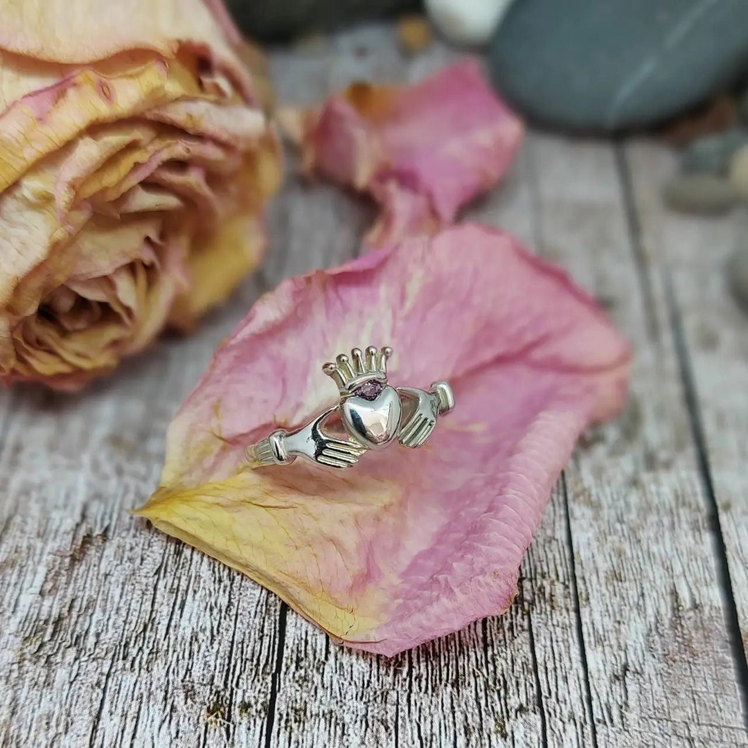 Crown Irish Gold Claddagh Silver Celtic Heart Ring - Etsy