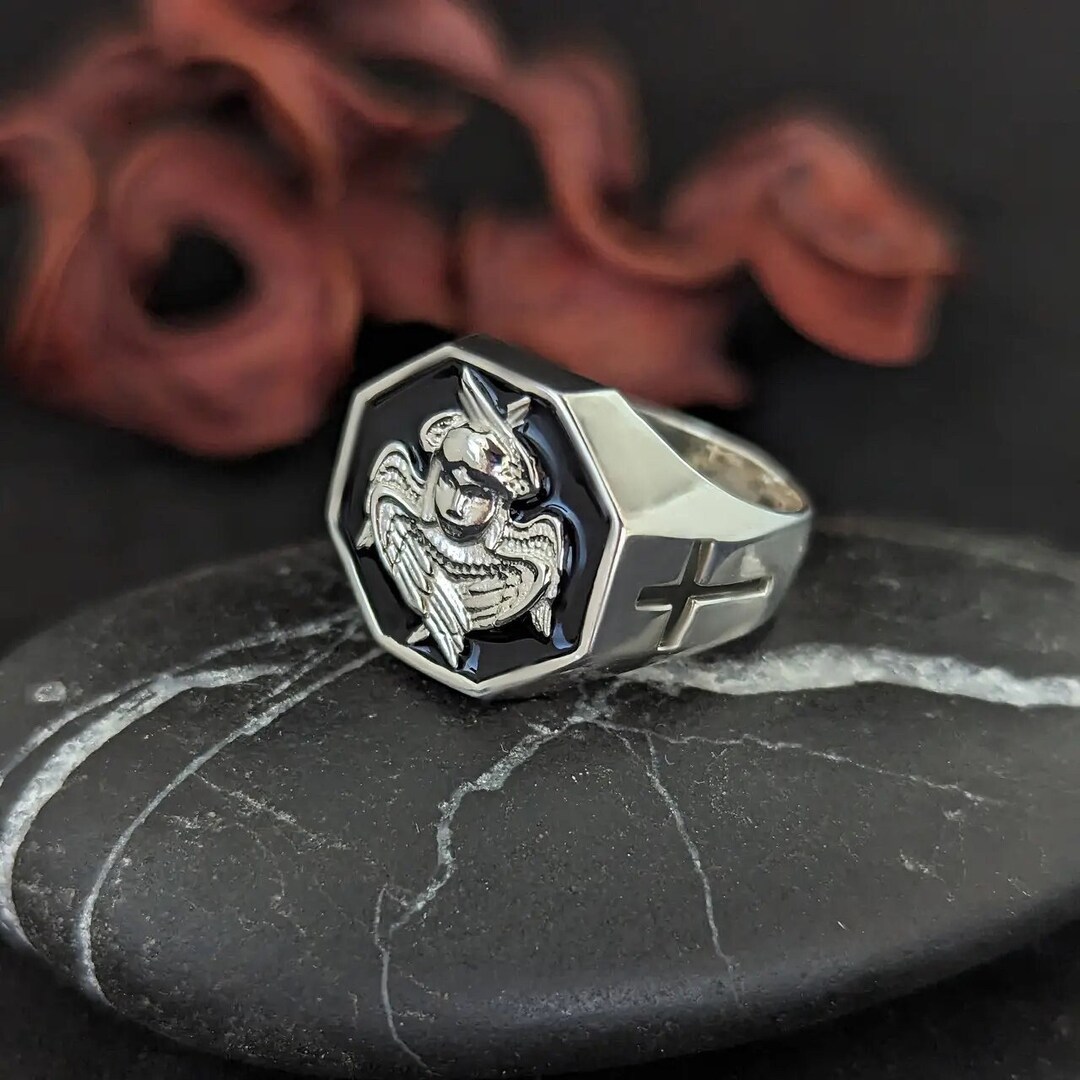 Guardian Cherub Angel Wings Ring Religious Cross Ring - Etsy