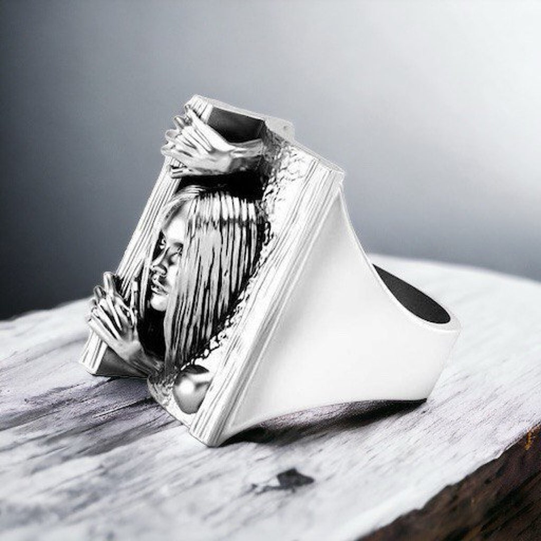 Gothic Ghost Horror Ring Goth Sterling Statement Witch Ring - Etsy