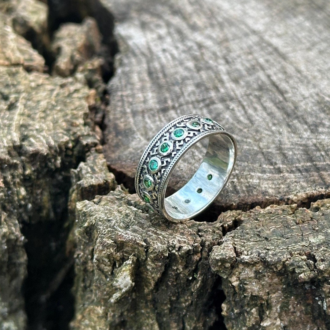 Viking Ornament Ring - Silver Pagan Ring, Ukrainian Ornament Jewelry ...