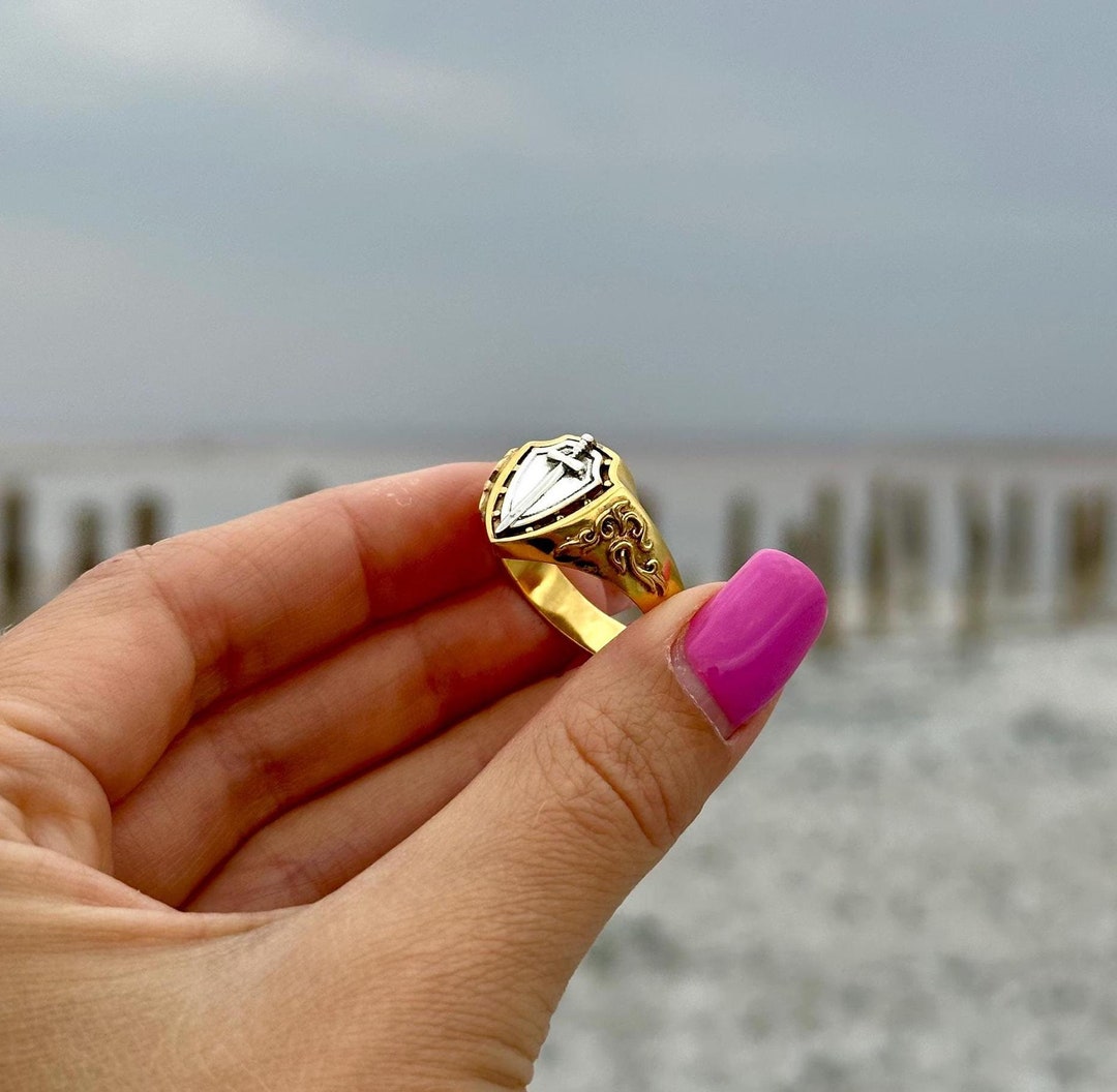 Sword Ring Crusader Ring Shield Ring Men Templar Ring Shield and Sword ...