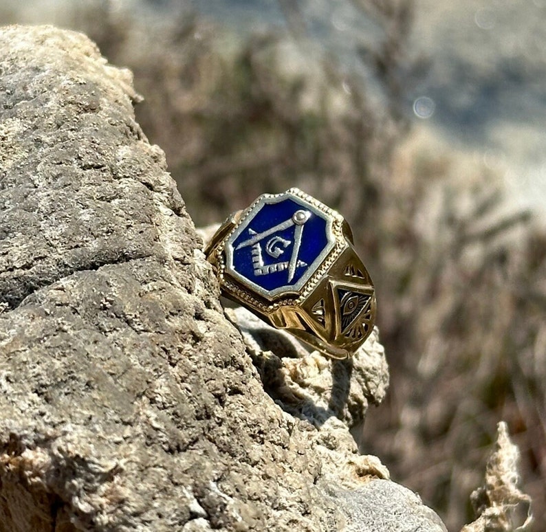 Men's Masonic Ring - Handcrafted 925 Sterling Silver Freemason Master ...