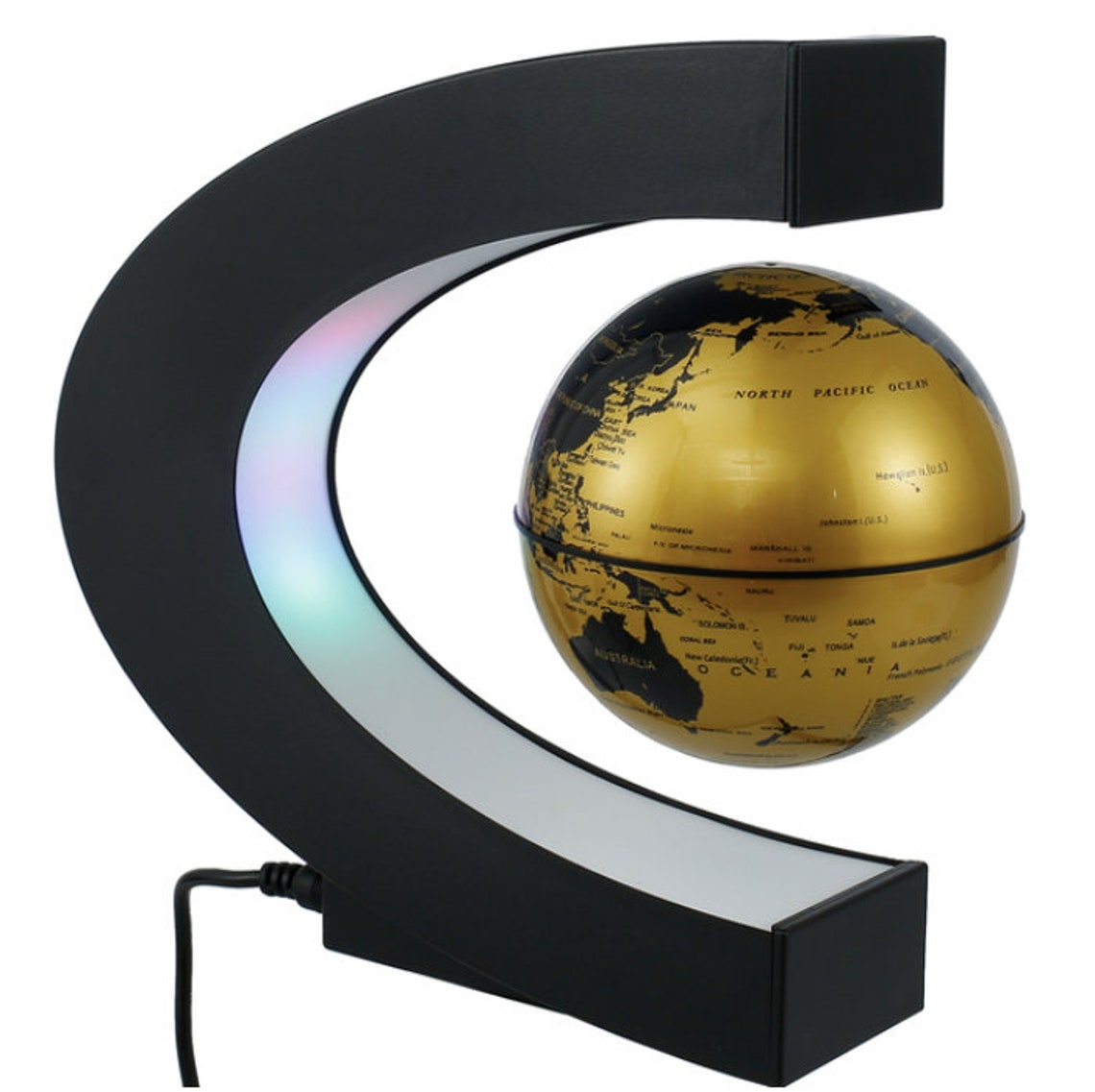 Magnetic Levitation Floating World Map Globe With C Shape Base ...
