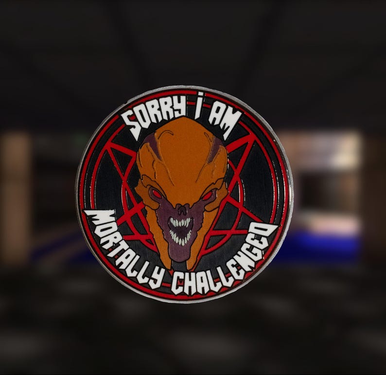 Mortally Challenged Doom Enamel Pin - Etsy