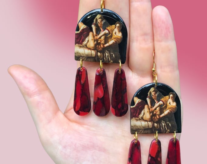Full Size Judith Slaying Holofernes Earrings // Artemisia Gentileschi ...