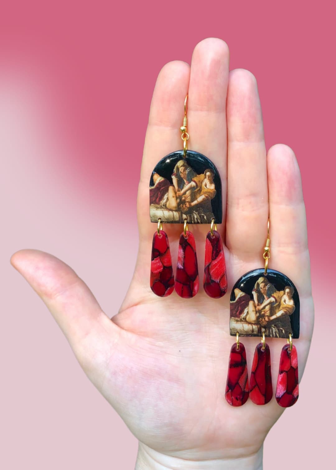 Mini Size Judith Slaying Holofernes Earrings // Artemisia Gentileschi ...