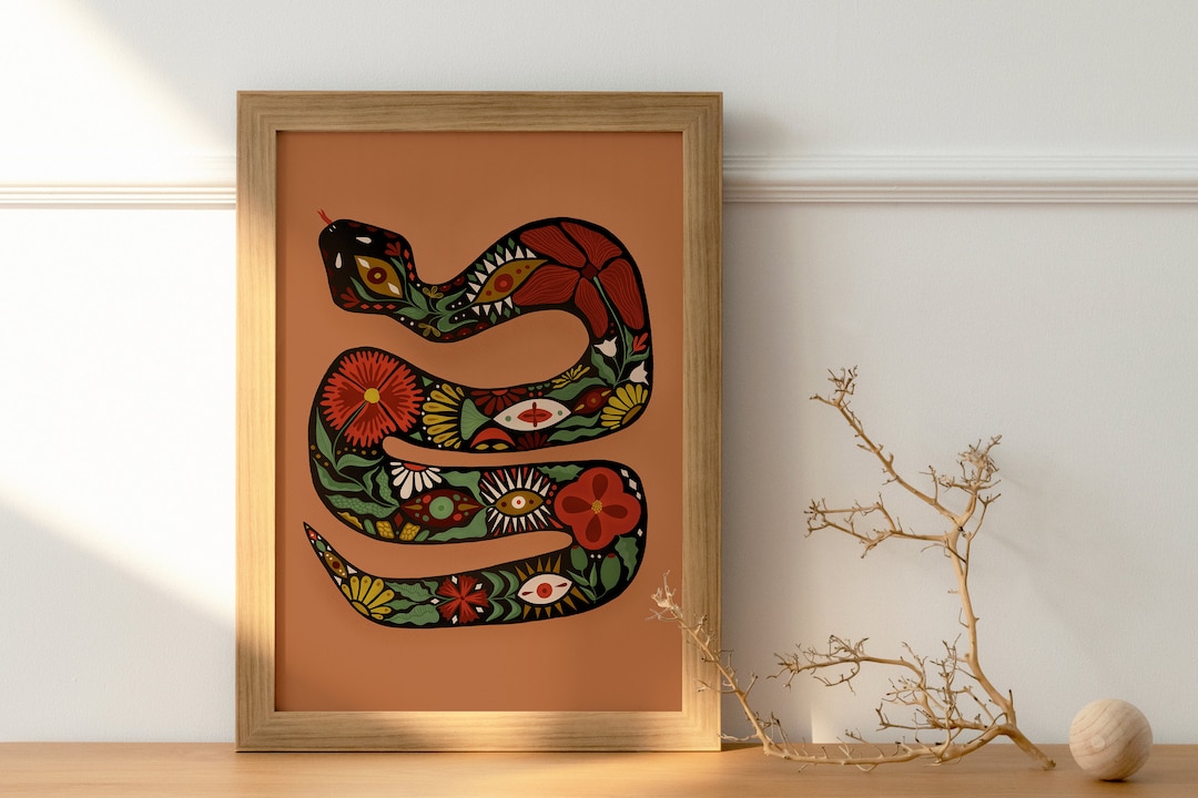 Snake Wall Print | Printable Wall Art, Wall Art Print, Boho Art Print ...