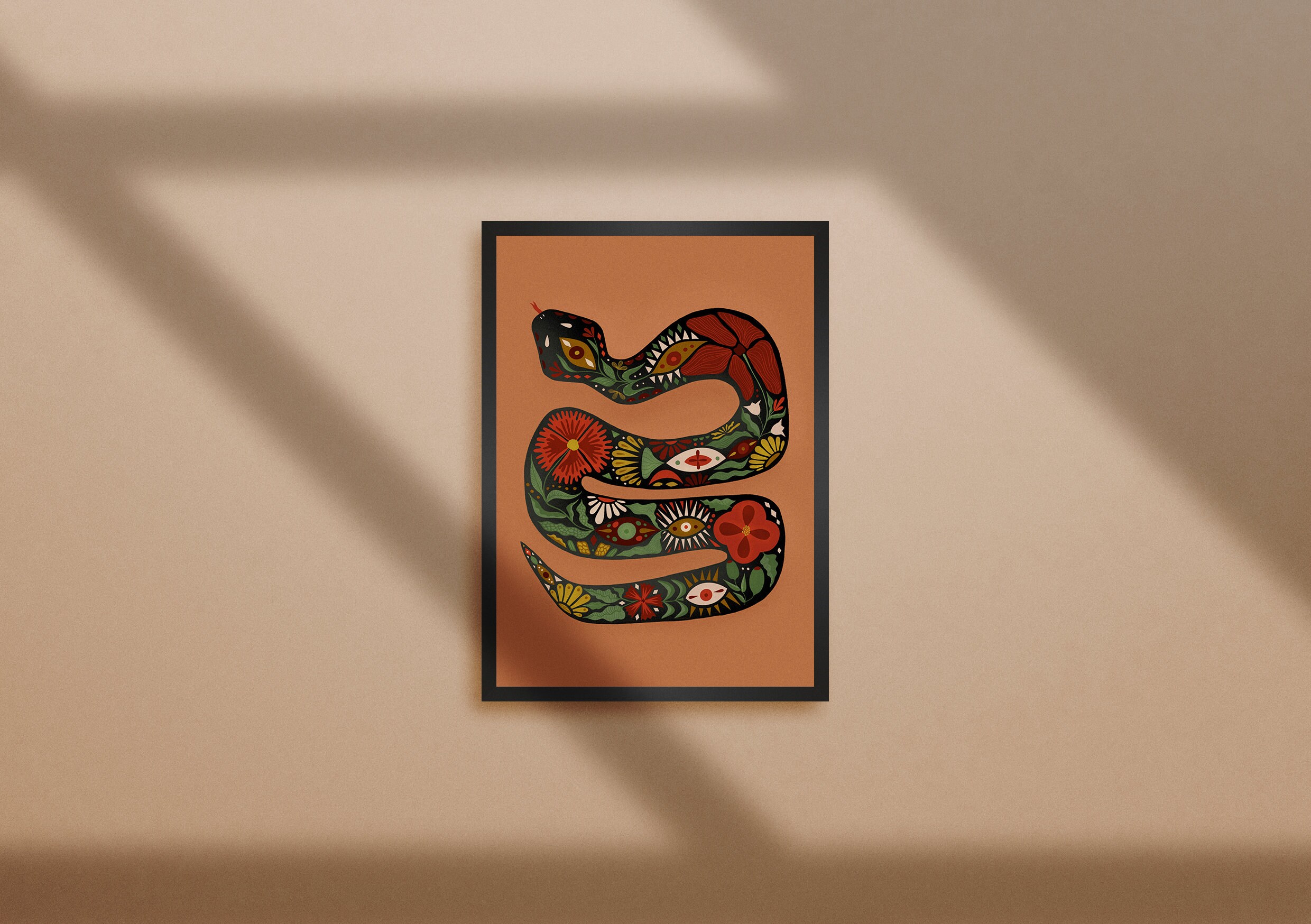 Snake Wall Print | Printable Wall Art, Wall Art Print, Boho Art Print ...