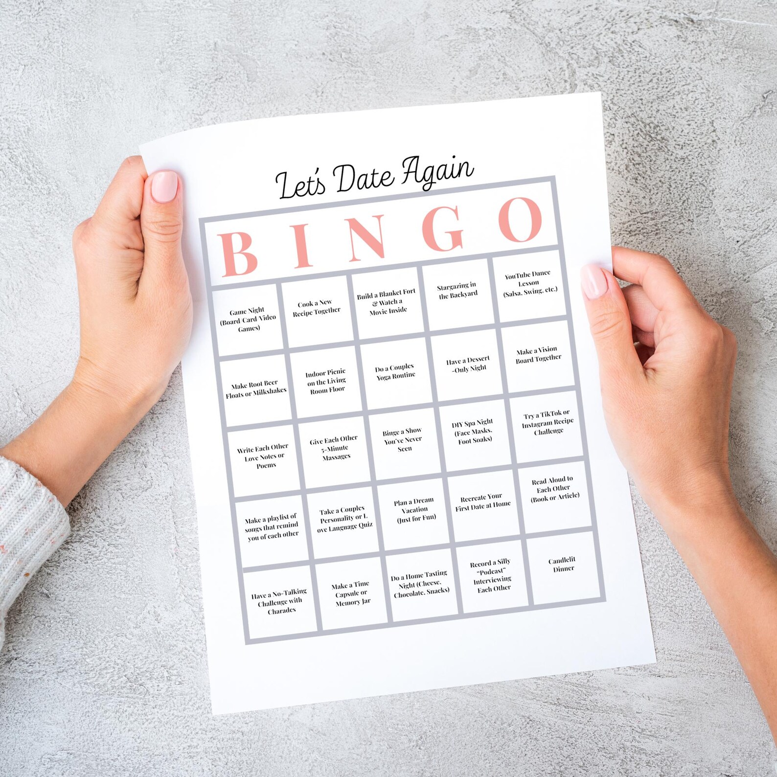 Date Night Bingo for Couples – Printable Game for Him & Her, Fun At ...