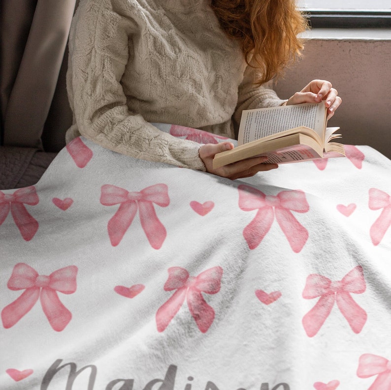 Coquette Bow Custom Personalized Arctic Fleece Blanket - Etsy