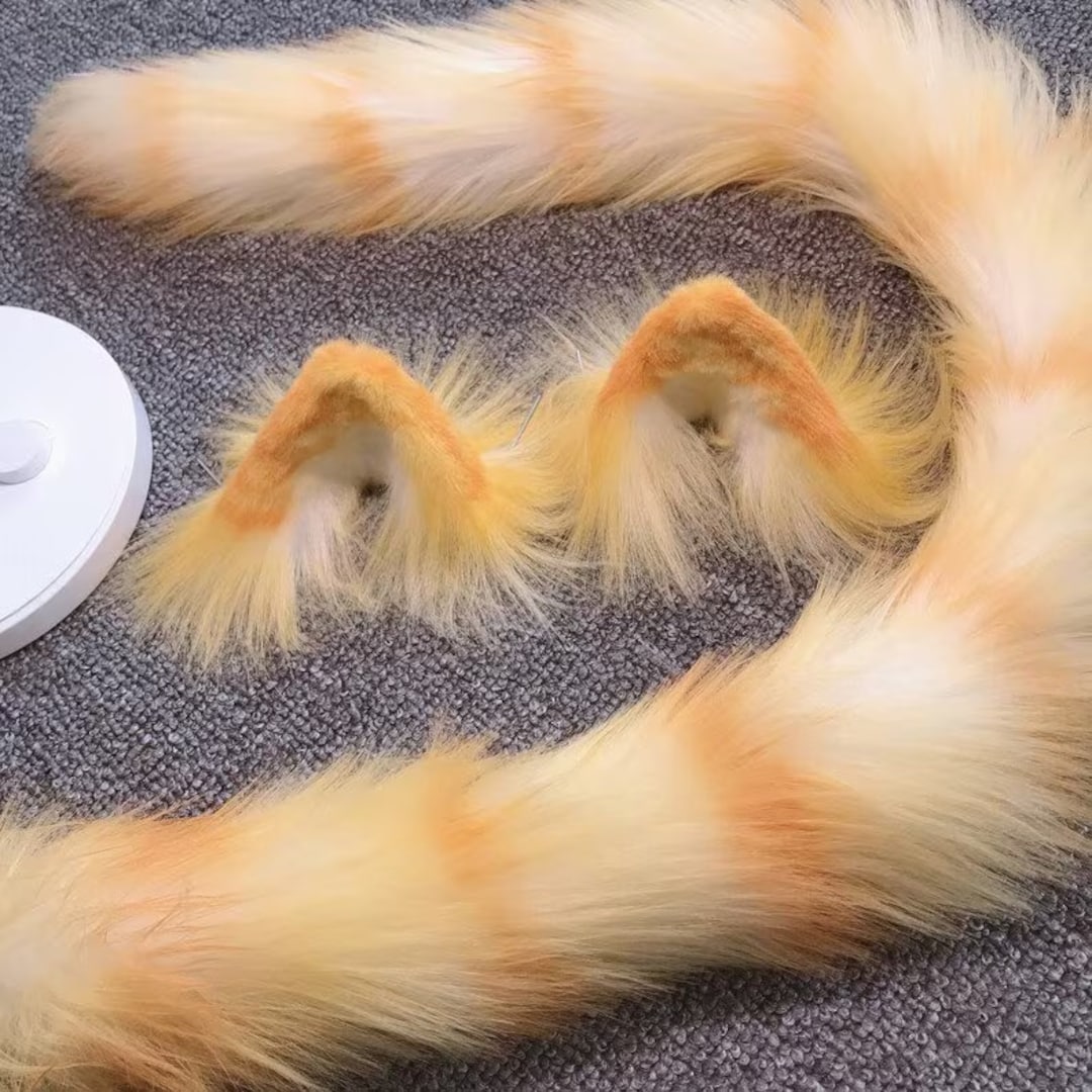 Cute Neko Ear and Tail Setcute Flower-cat Ear and Tail Set - Etsy
