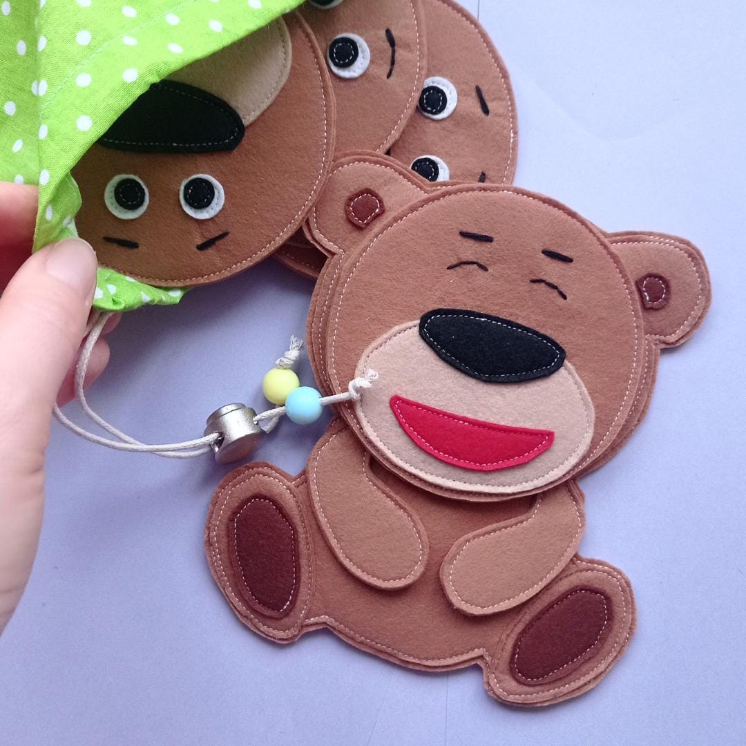 Educational Toy Emotion Wheel Board Game Felt Teddy Bear Teacher Gift ...