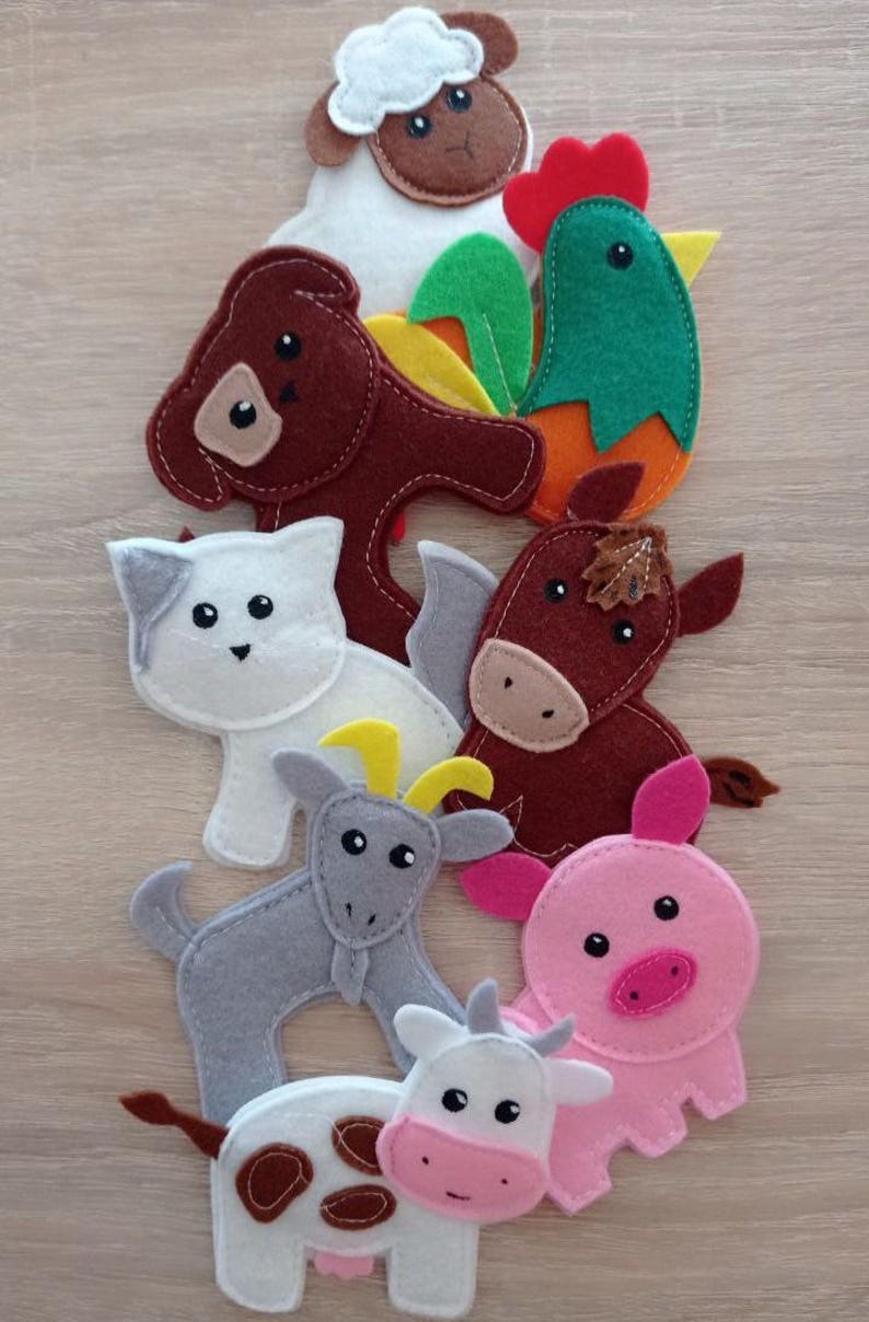 Felt Farm Animals Pattern: Finger Puppets, Quiet Book Elements (PDF ...
