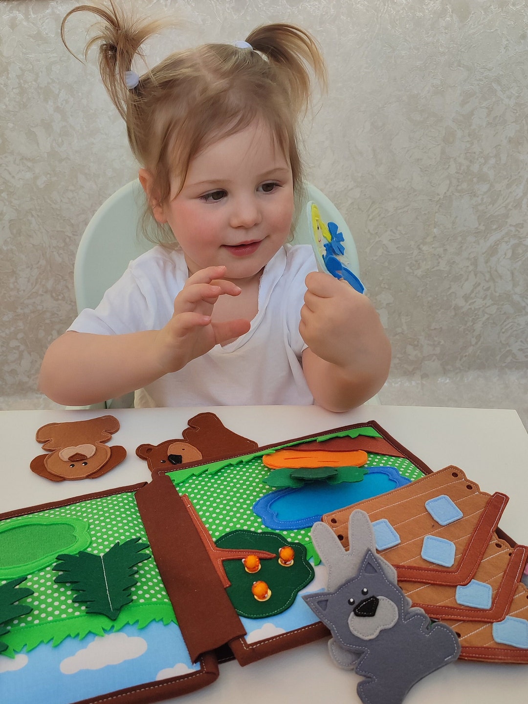 Felt Quiet Book: Montessori Toys, Finger Puppets, Fairy Tales - Etsy