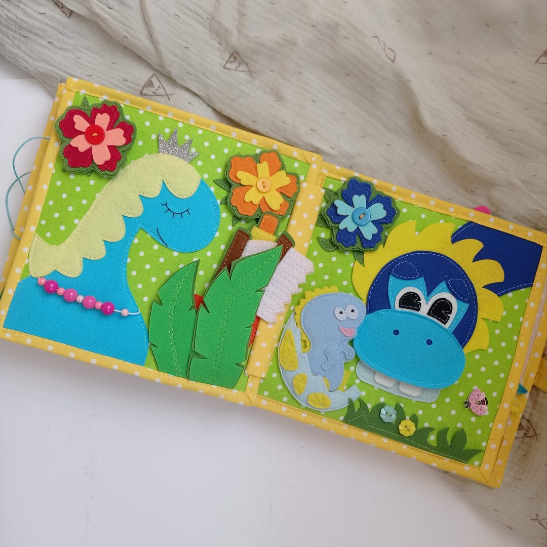 Felt Dinosaur Quiet Book: Montessori Busy Board for Toddlers - Etsy