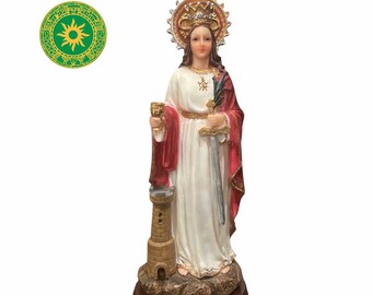 Santa Barbara Statue - Etsy