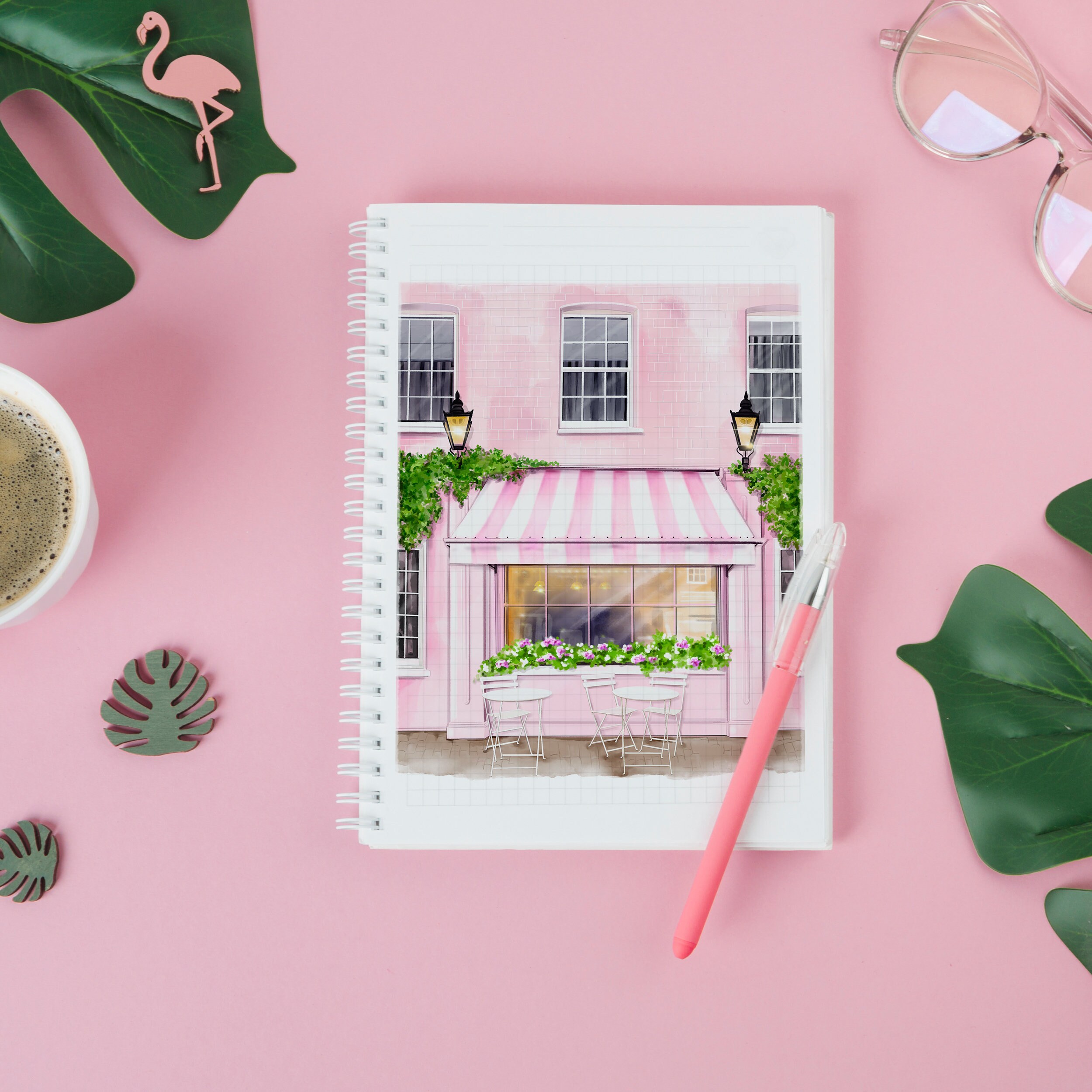 Digital Watercolor Street Shop, Exterior Illustration, Printable Art ...