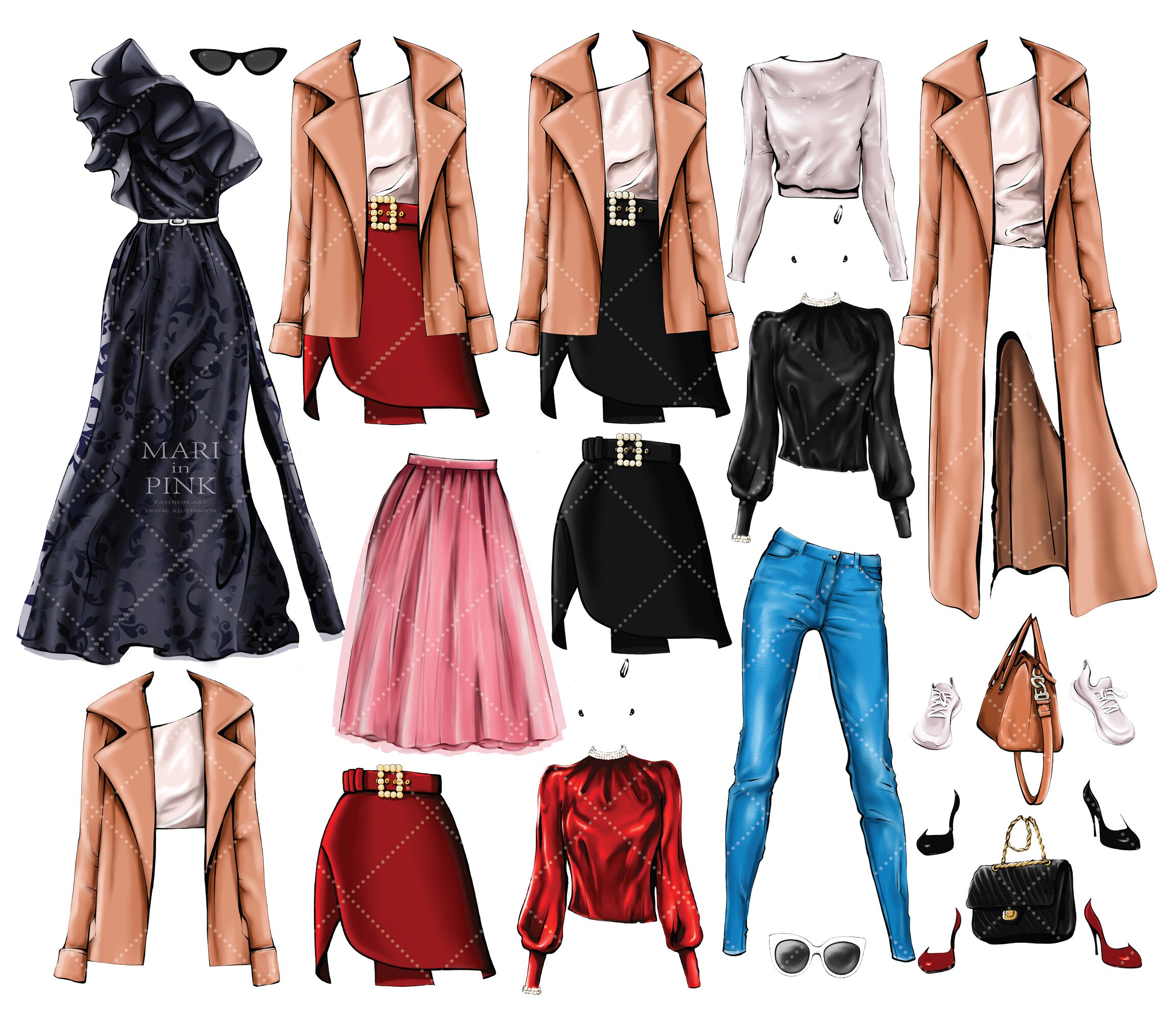 Dress up Doll Clipart, Dress up Girl, Paper Doll Clipart, Dress Me Up ...