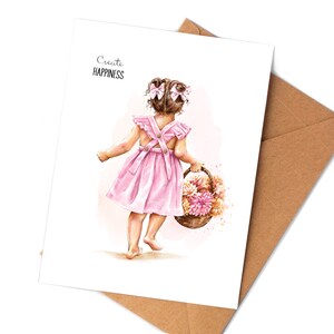 Little Girl Clipart, Watercolor Clipart, Girl With Flowers Clipart ...