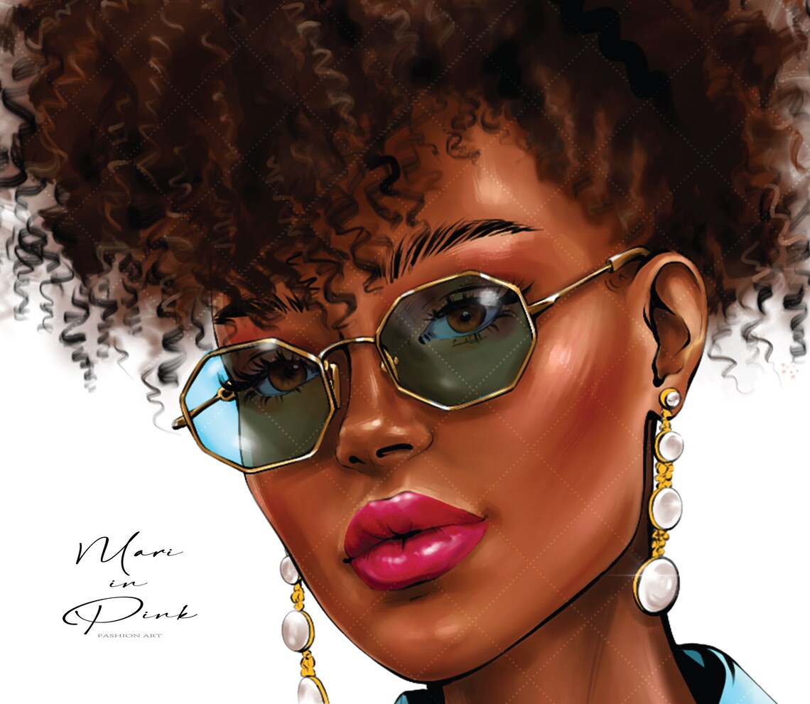 Black Woman Clipart African American Girl Girl With Flowers - Etsy