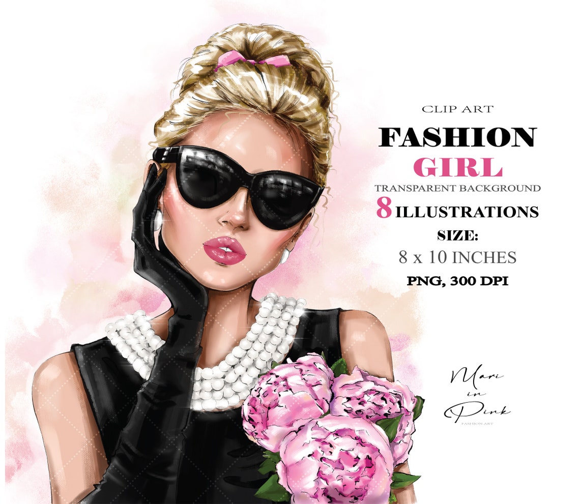 Fashion Girl Clipart, Fashion Illustration, Fashion Clipart, Girl in ...