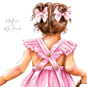 Little Girl Clipart, Watercolor Clipart, Girl With Flowers Clipart ...