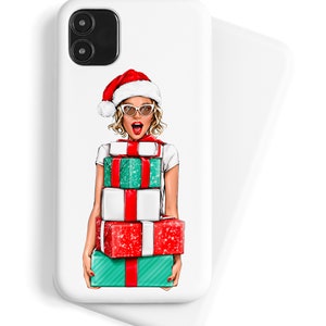 Christmas Clipart, Woman in Santa Hat, Winter Clipart, New Year Clipart ...