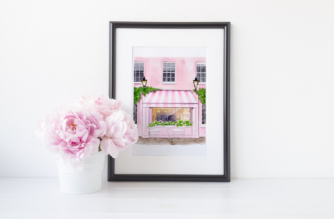 Digital Watercolor Street Shop, Exterior Illustration, Printable Art ...