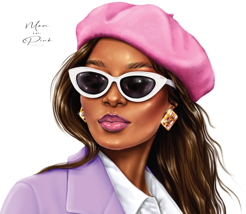 Black Woman Clipart African American Girl Girl With Flowers - Etsy