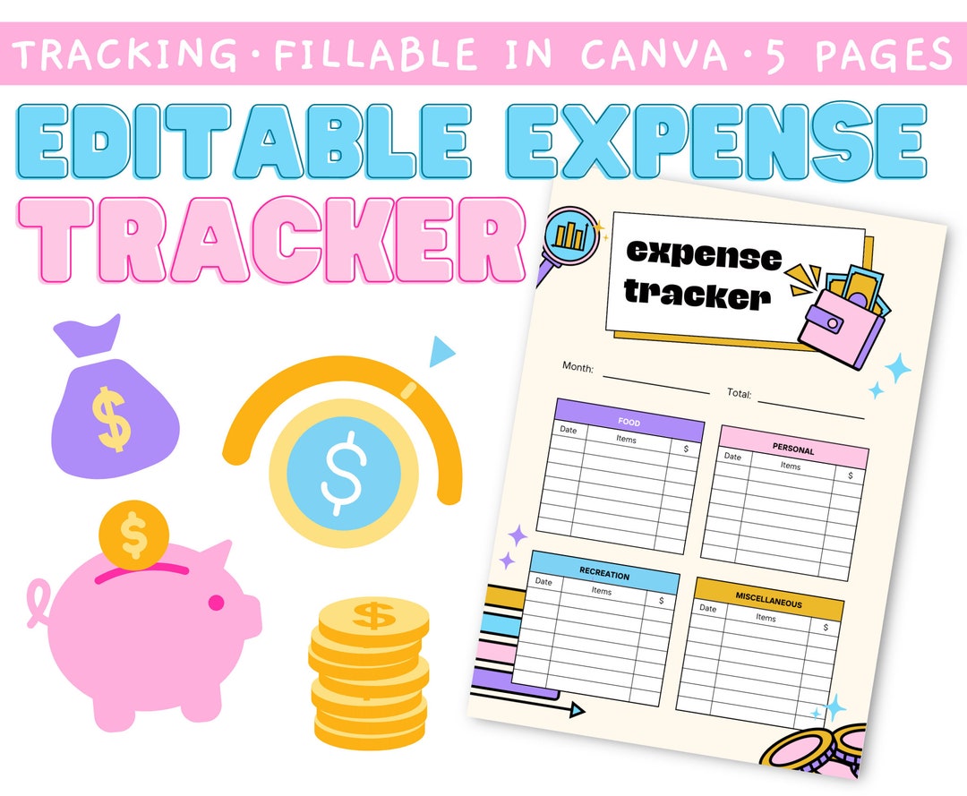 Editable Expense Tracker Expense Tracker Expense Tracker Printable ...