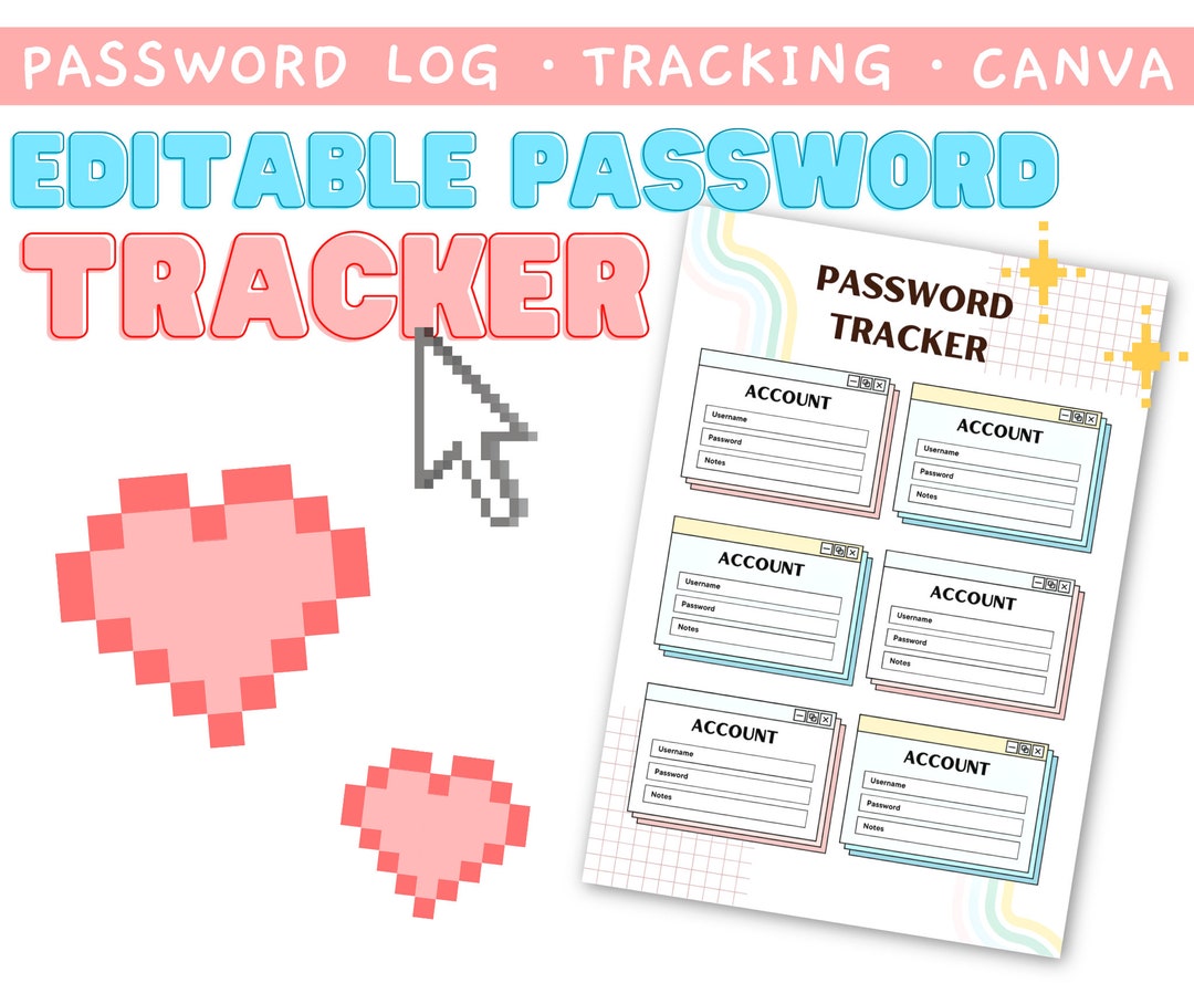 Editable Password Tracker Password Tracker Password Password Log ...