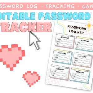 Editable Password Tracker Password Tracker Password Password Log ...