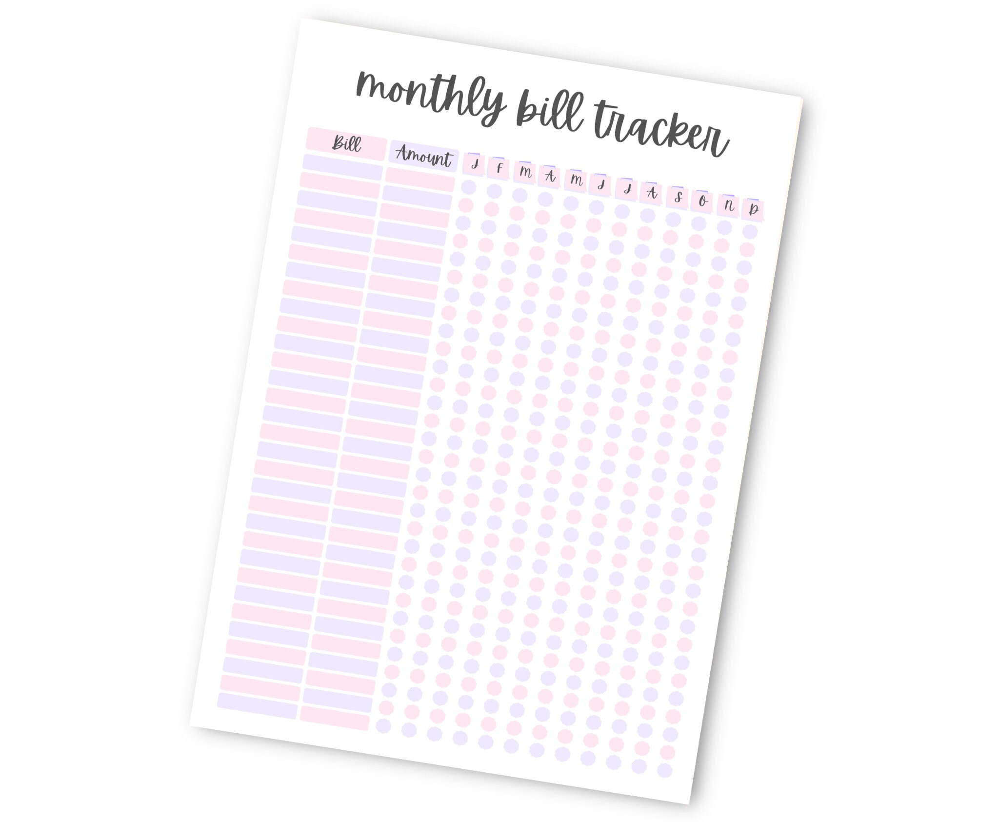 Bill Tracker | Monthly Bill Tracker | Bill Tracker Printable ...