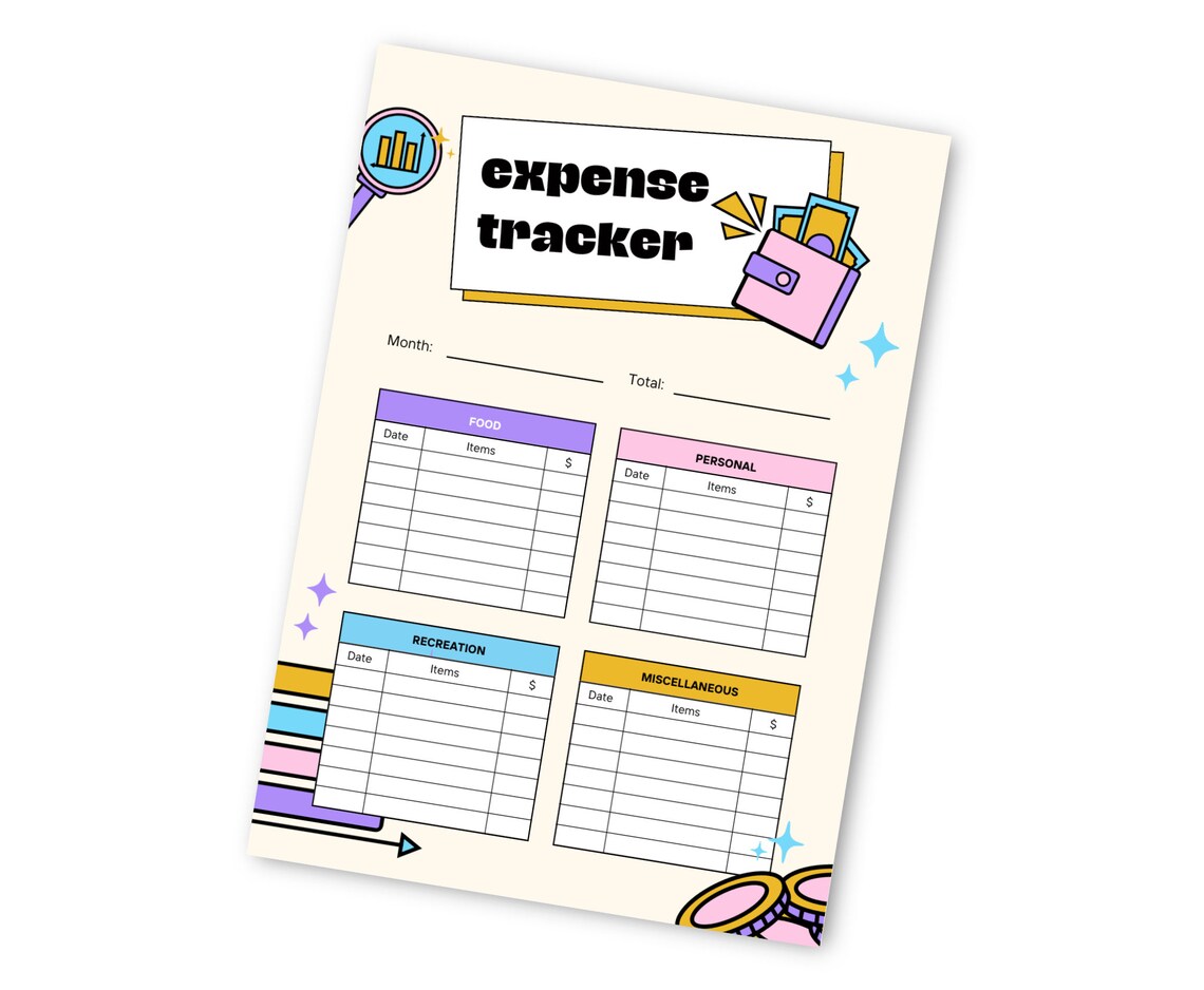Expense Tracker | Expense Tracker Printable | Spending Tracker ...