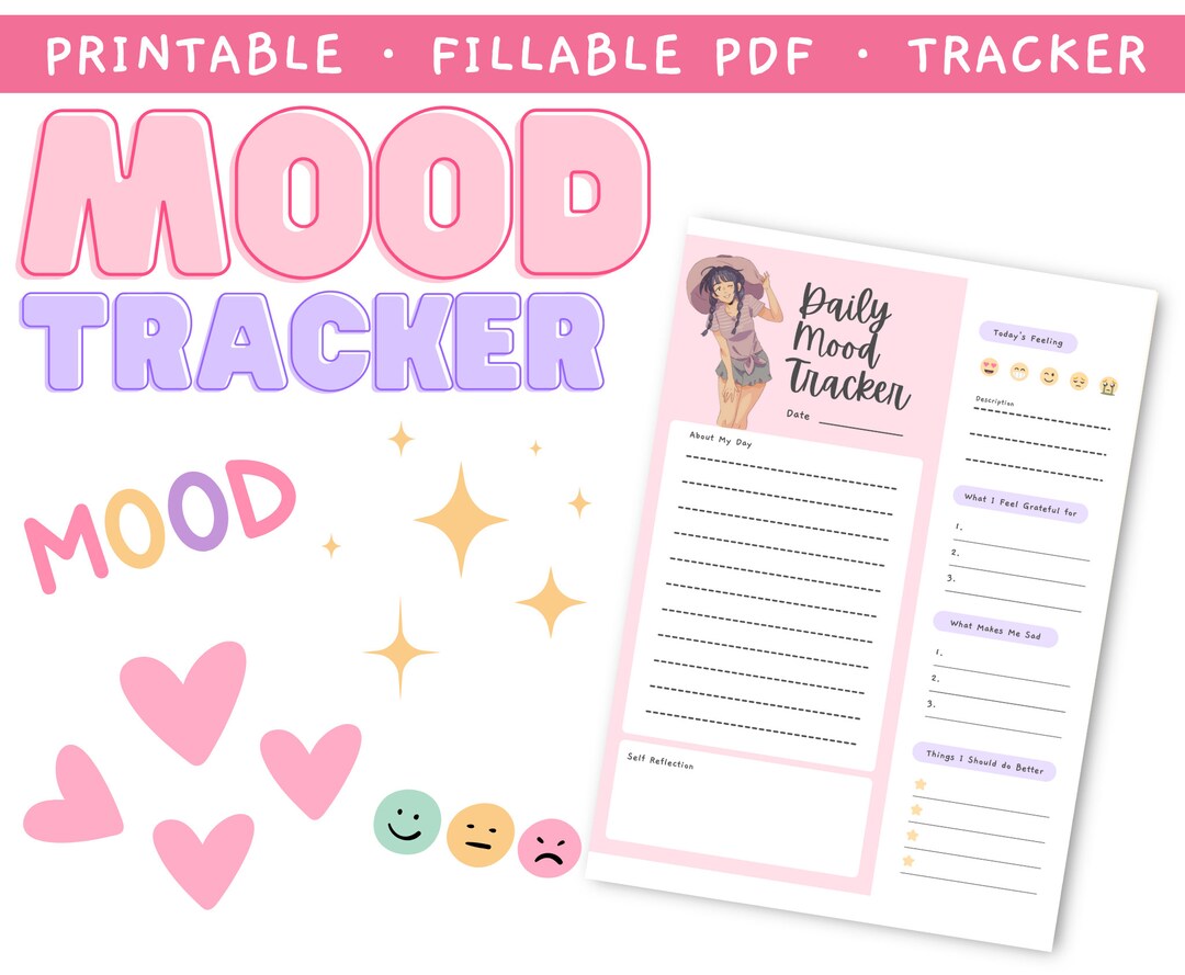 Mood Tracker Daily Mood Tracker Mood Tracker Printable Printable Mood ...