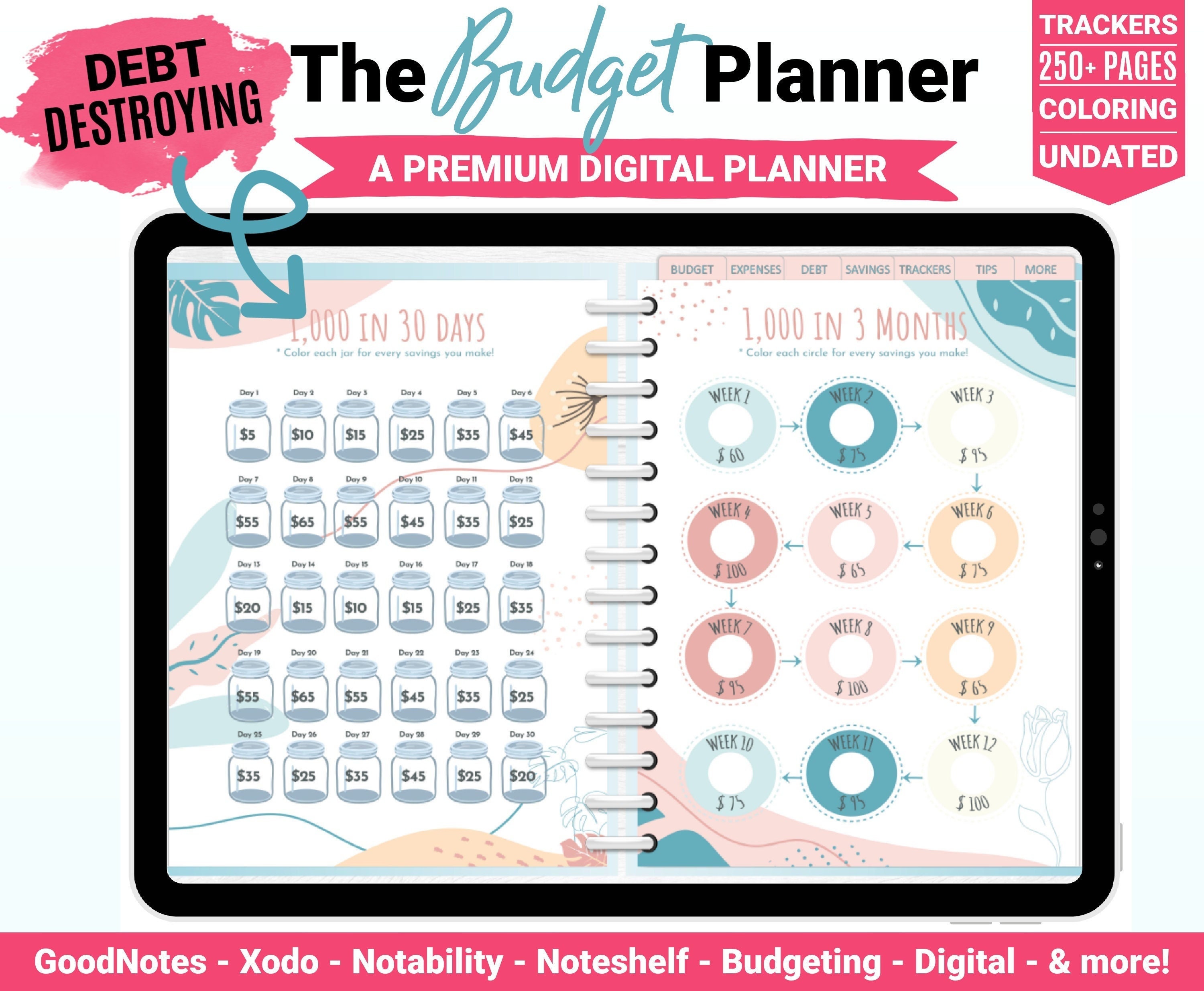 Digital Budget Planner Budget Planner Digital Finance - Etsy